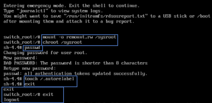 How to Break/Reset Root Password in RHEL 8/CentOS 8