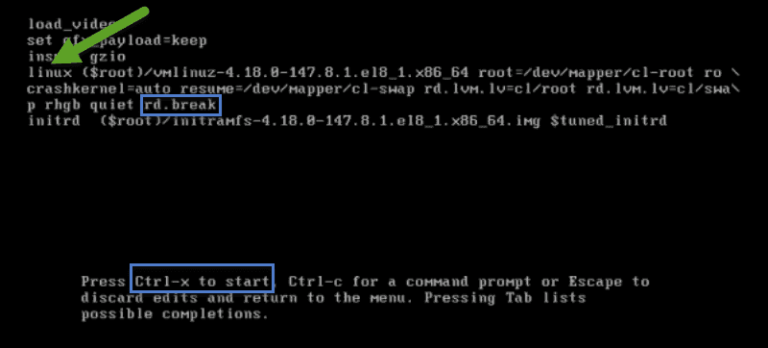 Reset Root Password Centos 7 Rd Break